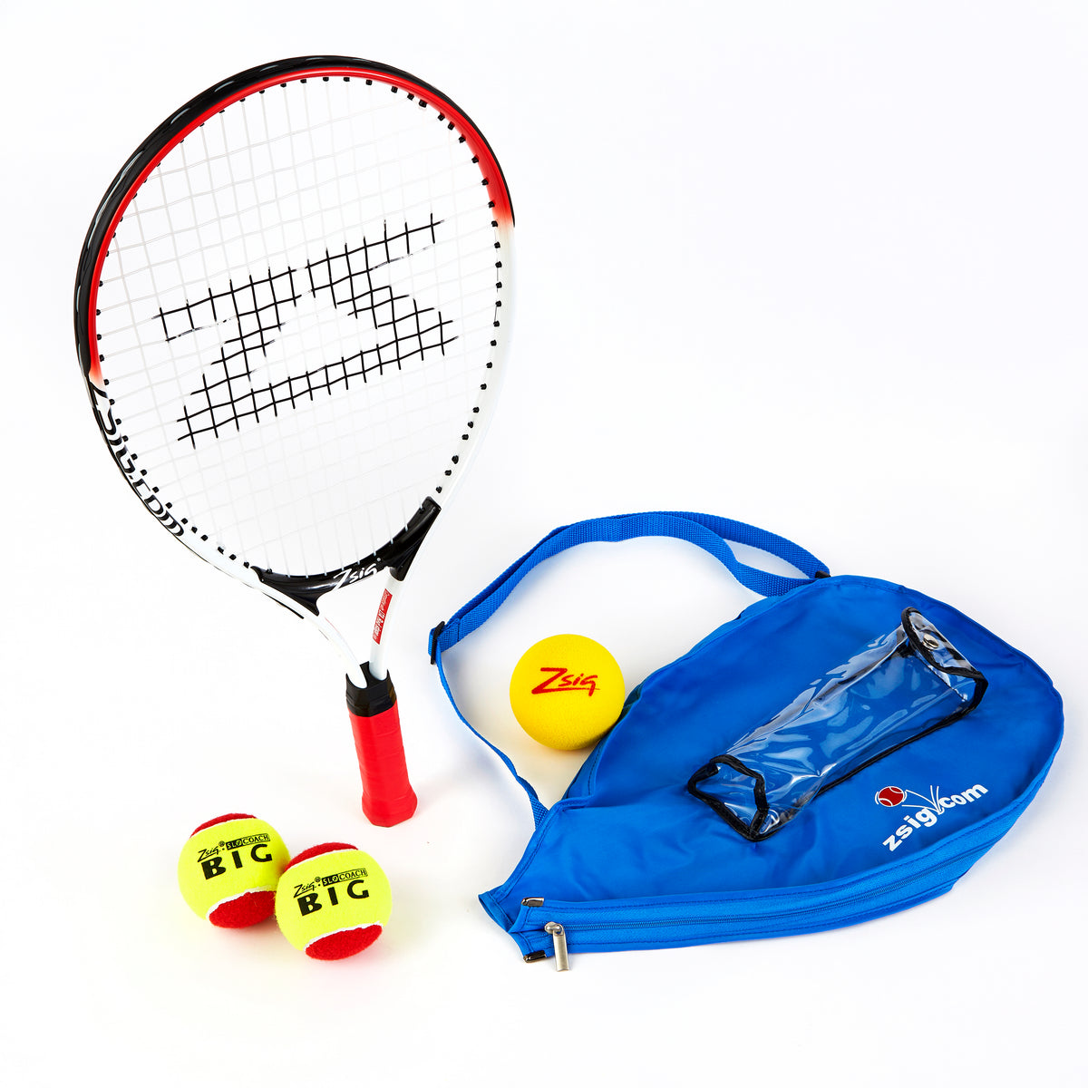 Mini Tennis | Red Stage | 21in Racket, Headcover & 3 Balls | Blue – Zsig