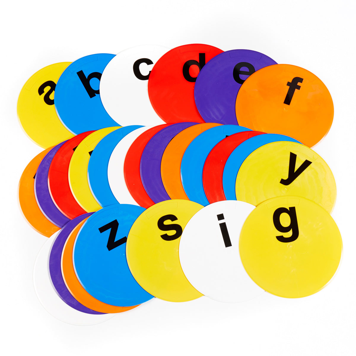 Early Years Flat Disc Markers 'Throw Down Spots' | Alphabet | Set of 26 ...